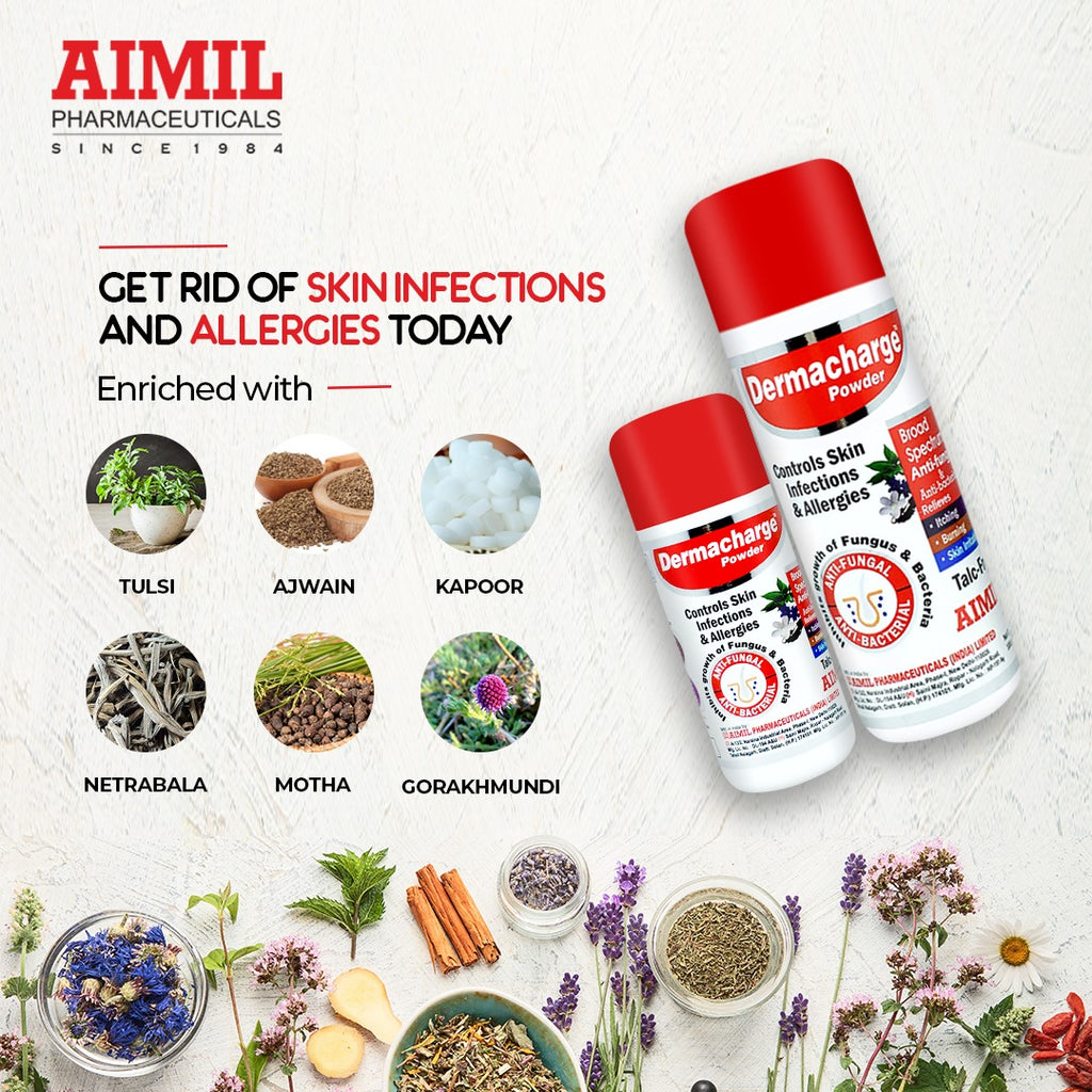 Buy AIMIL Dermacharge Powder for Skin Infections & Allergies on best price
