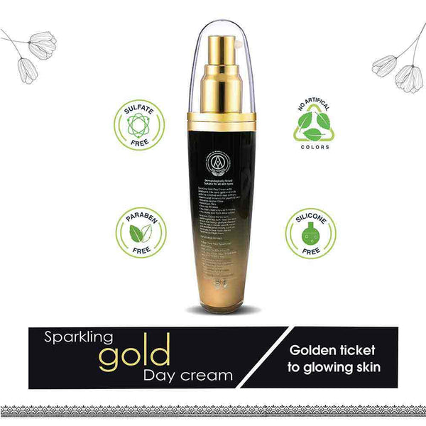Buy Sparkling Gold Day Cream With 24k Gold & Saffron for Youthful Skin ...