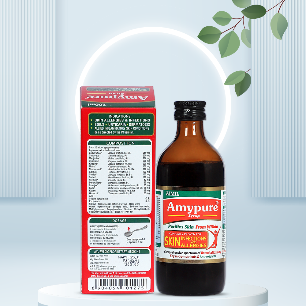 Buy Amypure Syrup, Ayurvedic Skin Infection & Allergies Syrup Online ...